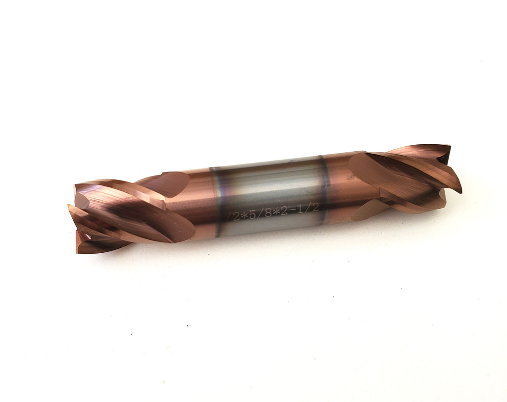 1/2" 4 Flute Double End Carbide Endmill TiSiN Coated Dumbbell Mill Cut ...